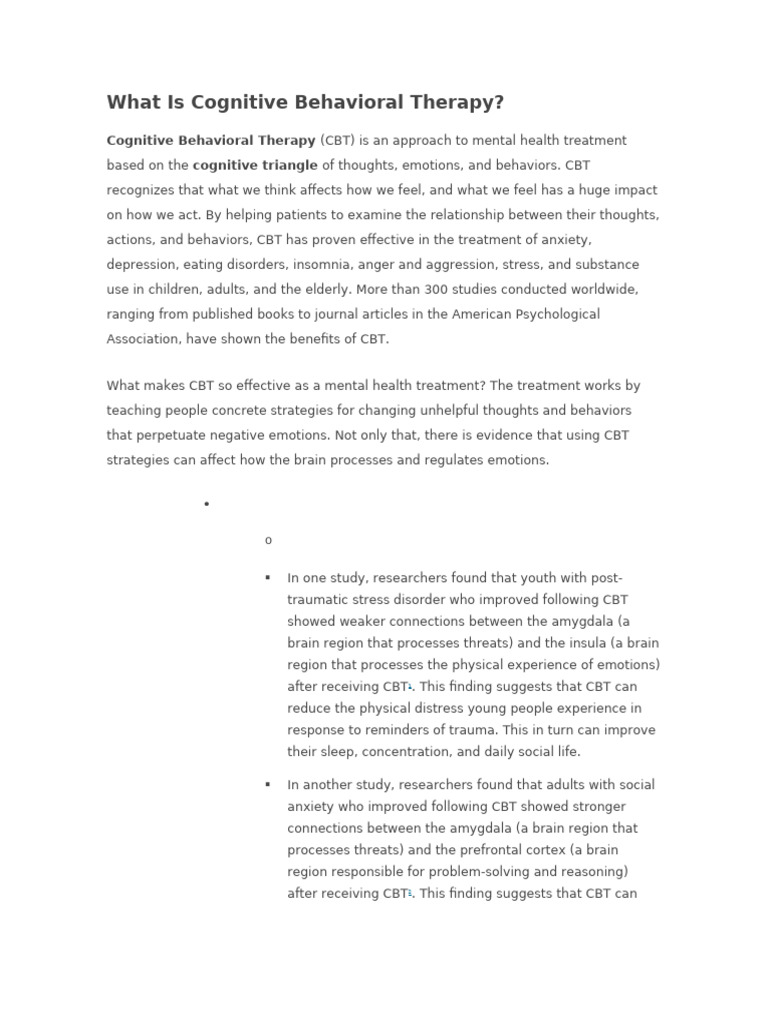 What Is Cognitive Behavioral Therapy | PDF