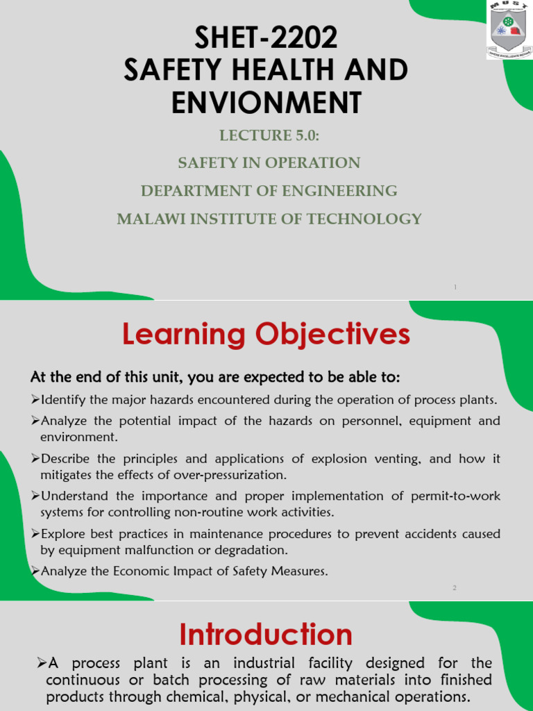 Lecture 5.0 Safety in Operation | PDF | Firefighting | Fires