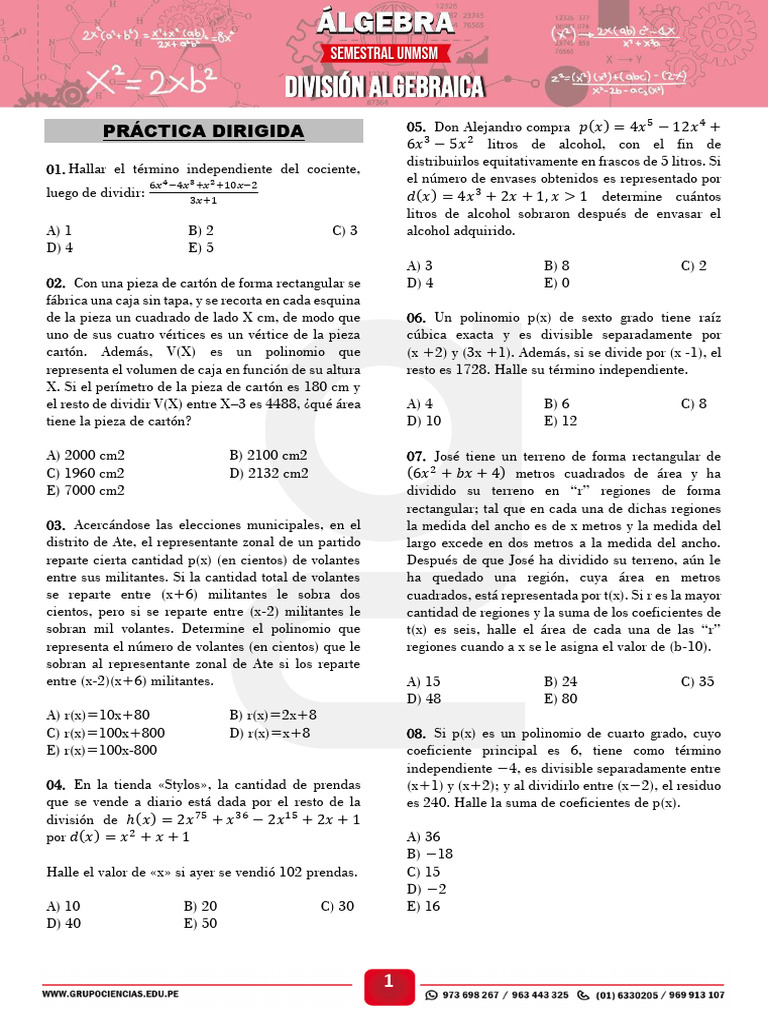 Semana 04 - Álgebra | PDF
