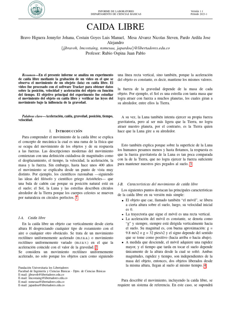 Caida Libre | PDF