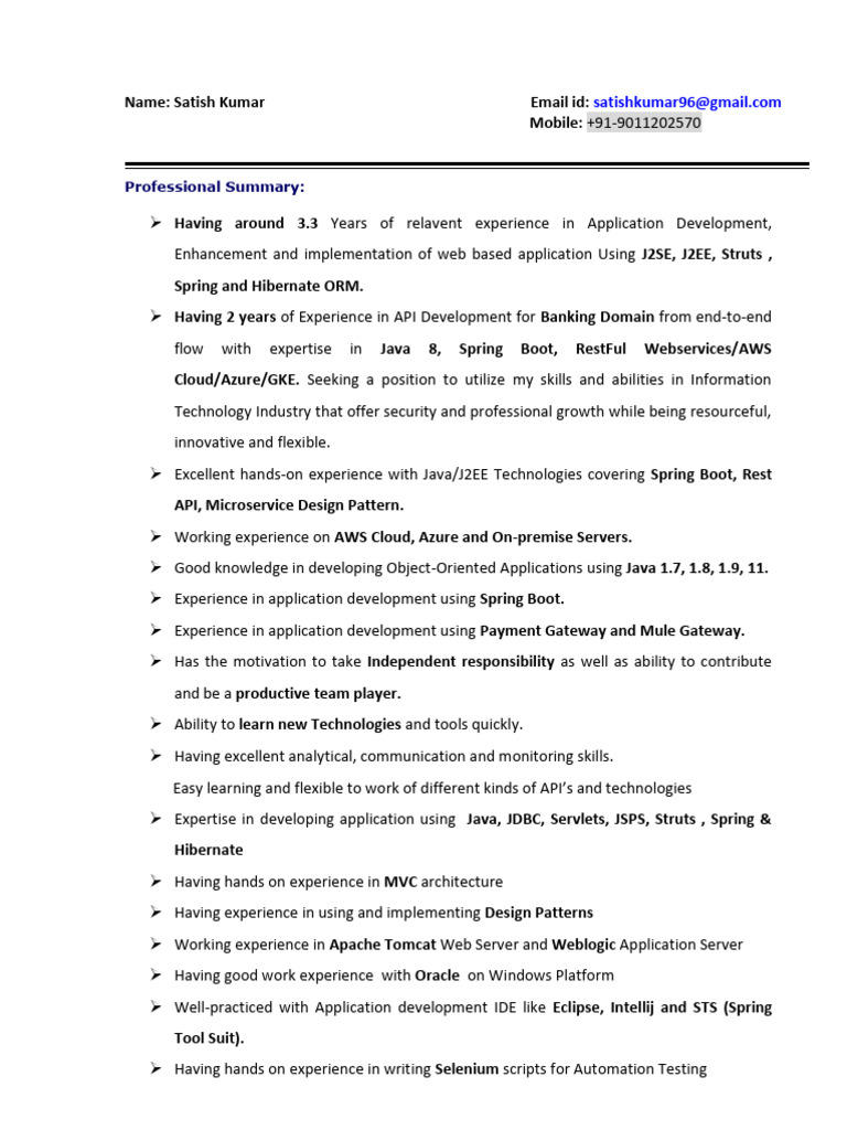 Java 3years Exp Resume - Pages-Deleted | PDF