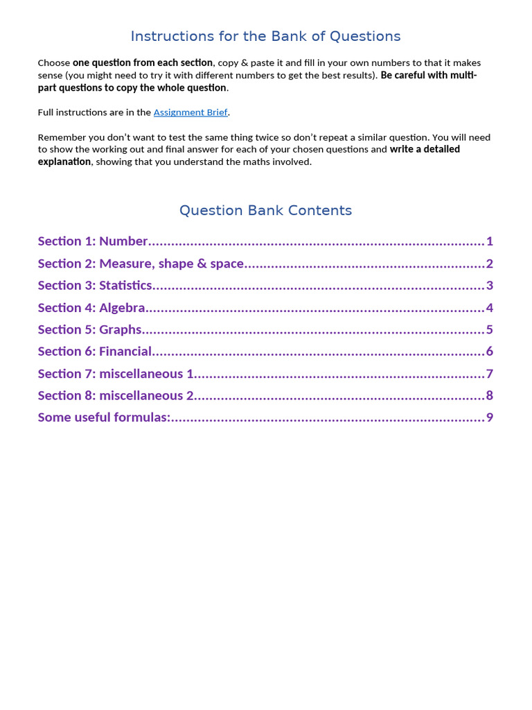Math Question Bank | PDF