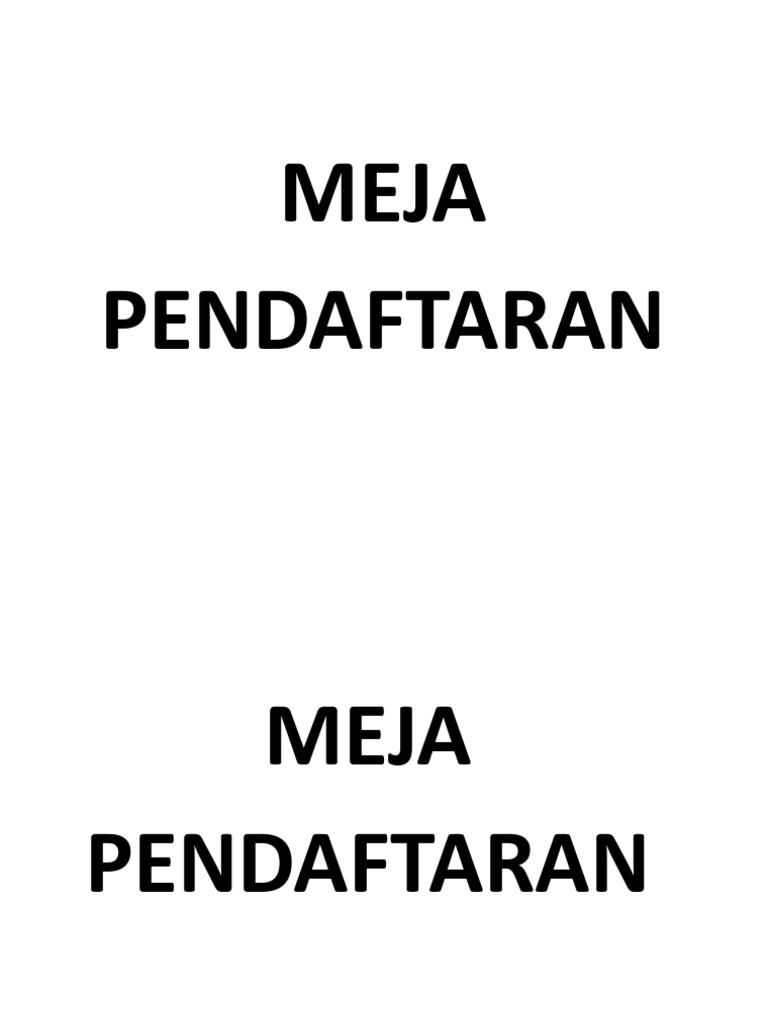 Label Meja Unit Pendaftaran | PDF