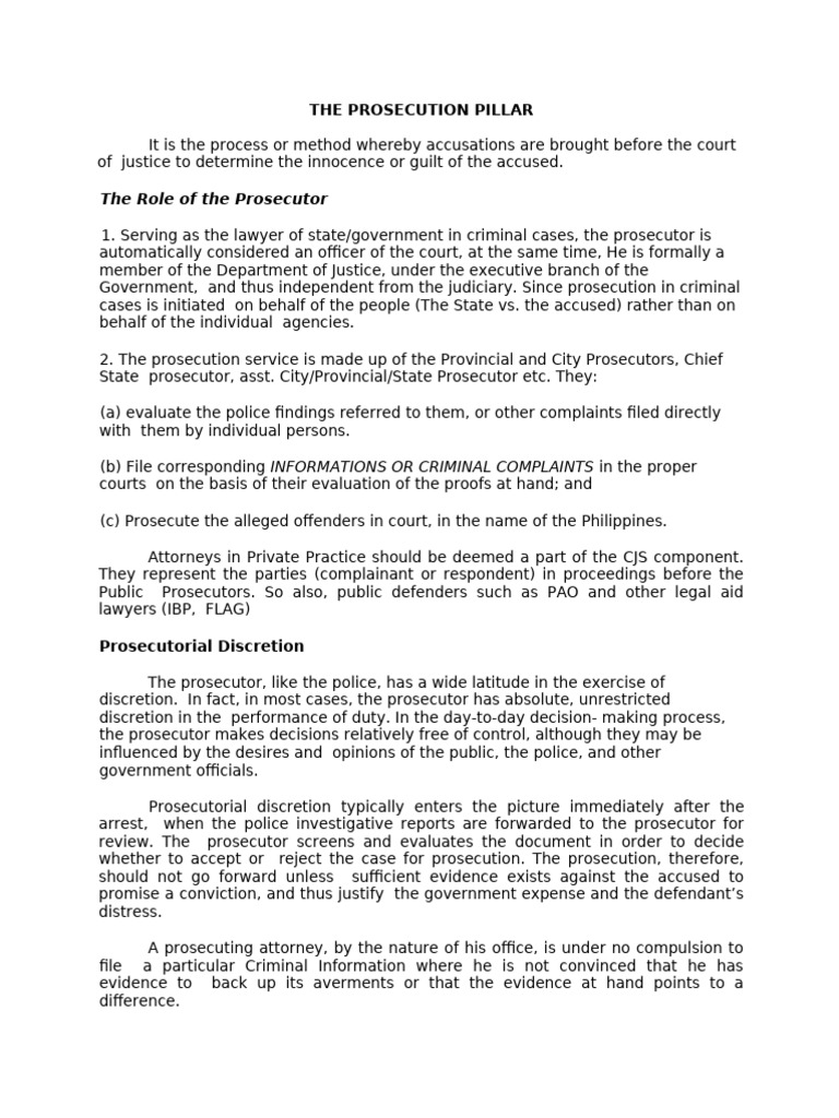 THE PROSECUTION PILLAR | PDF