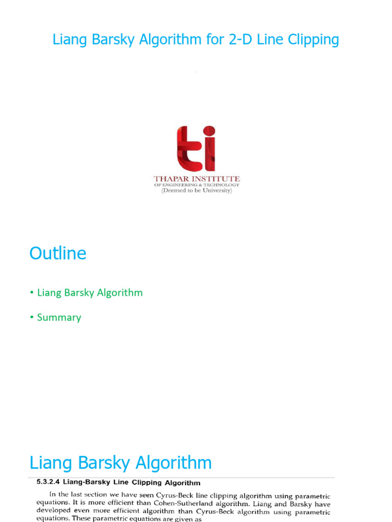 Liang Barsky Algorithm | PDF