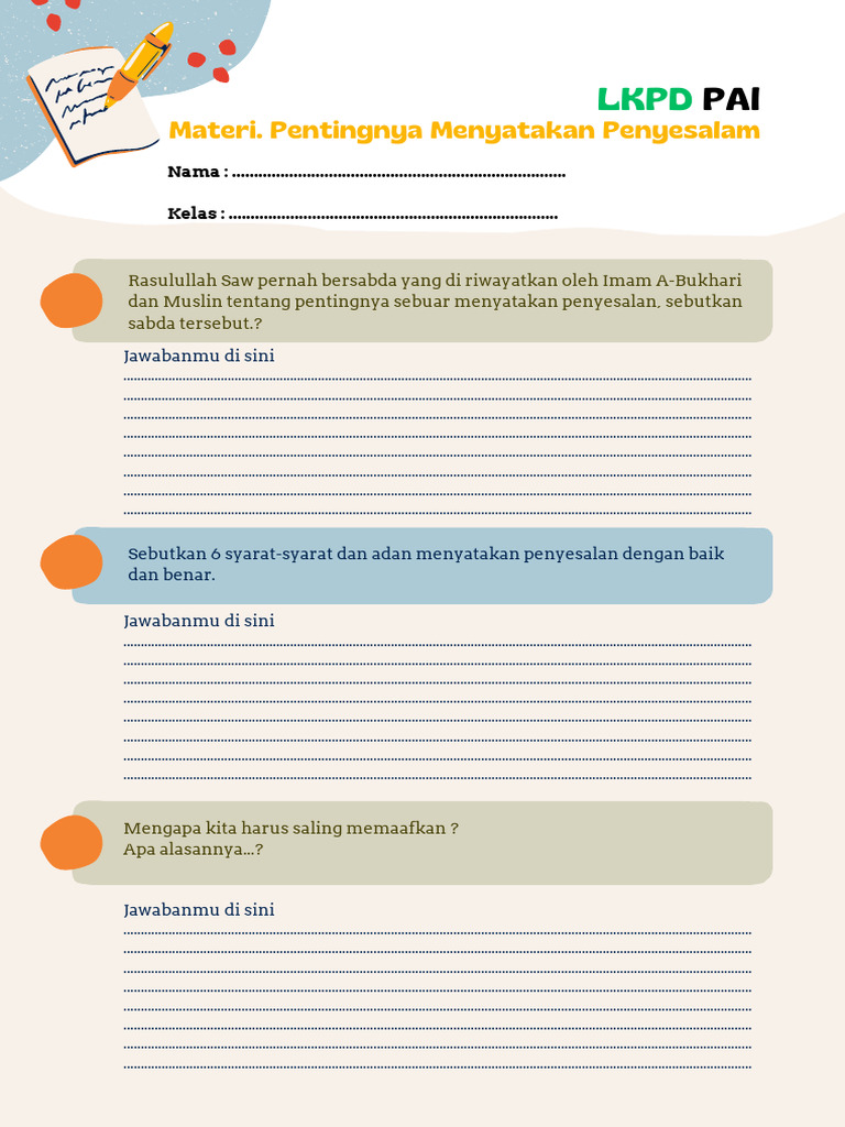 LKPD Pai Kelas 6 | PDF
