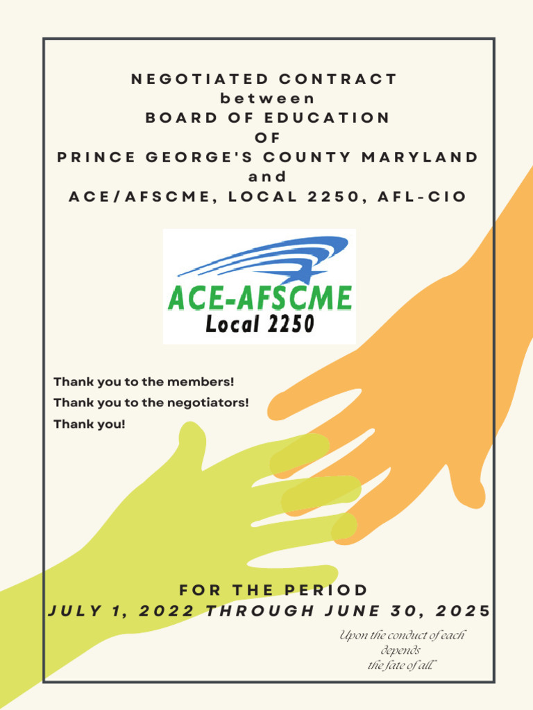 Ace Afscme Local 2250 Afl Cio Negotiated Agreement | PDF