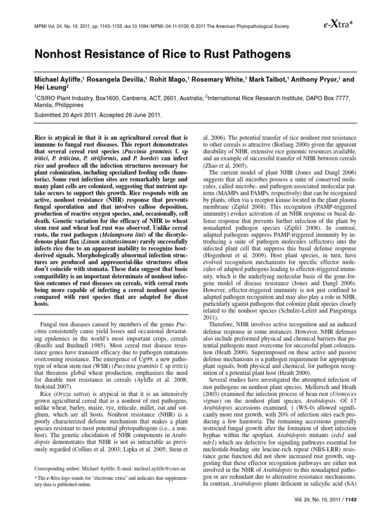 Effect of Rust On Rice | PDF | Arabidopsis Thaliana | Science & Mathematics