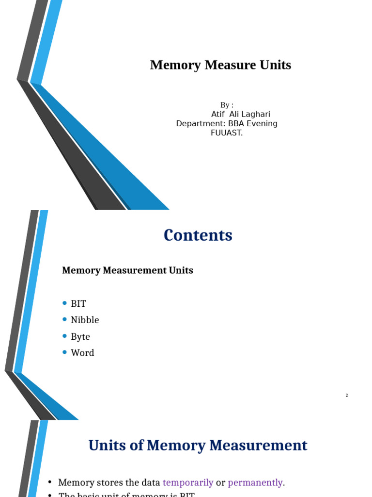 Lec 7.3 (Memory Measure Units) - 1 | PDF