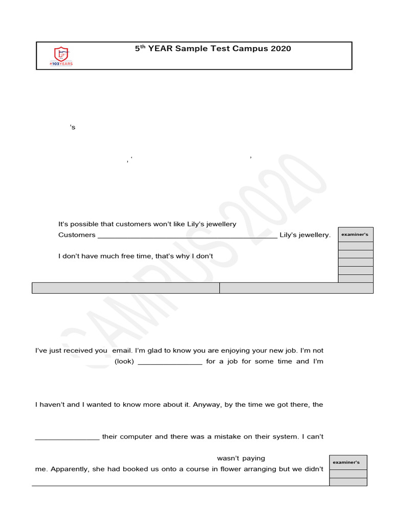 5th Year - Sample Campus 2020 | PDF