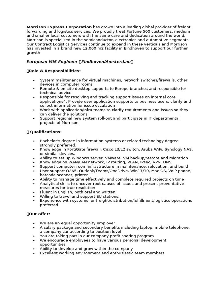 EU Management Information System Engineer | PDF EU Management Information System Engineer | PDF
