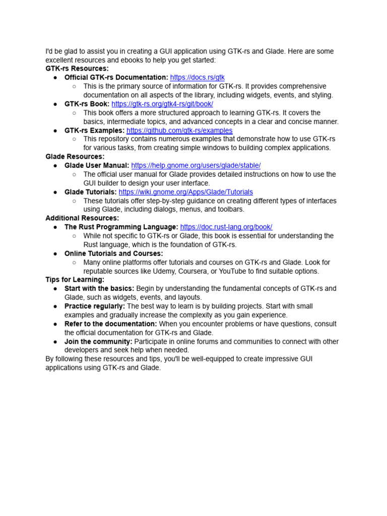 GTK Rust Gemini | PDF | Graphical User Interfaces | Software