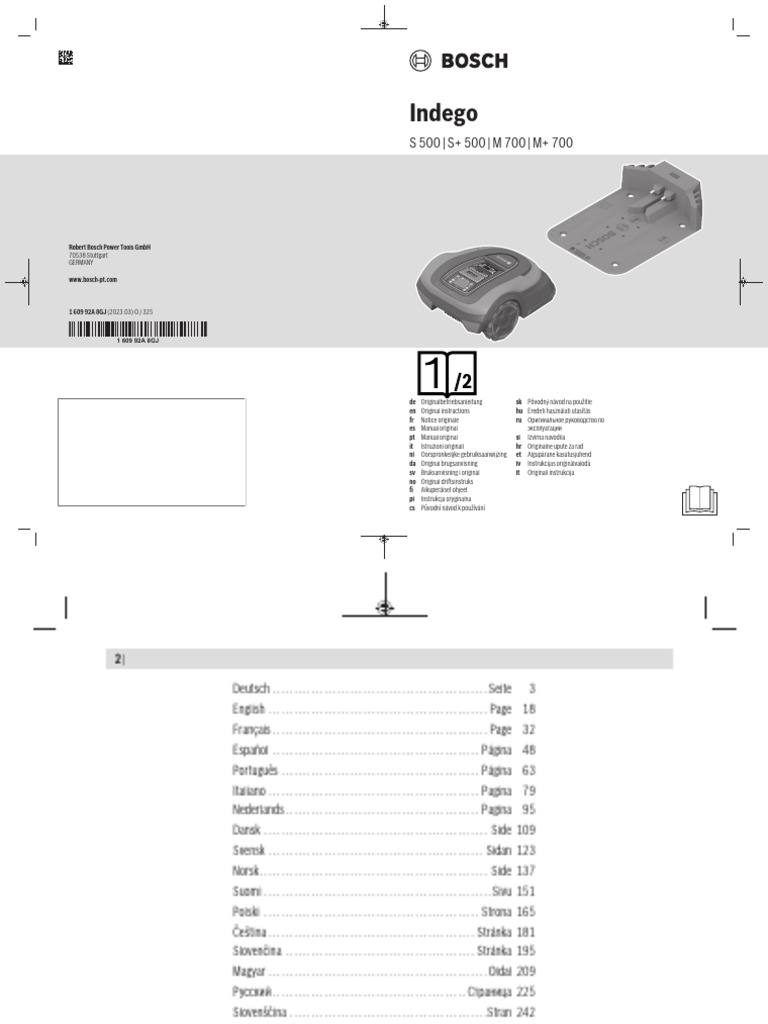Bosch Indego-M-700-52912-Original-Pdf-412430-Hu Robotfűnyíró | PDF