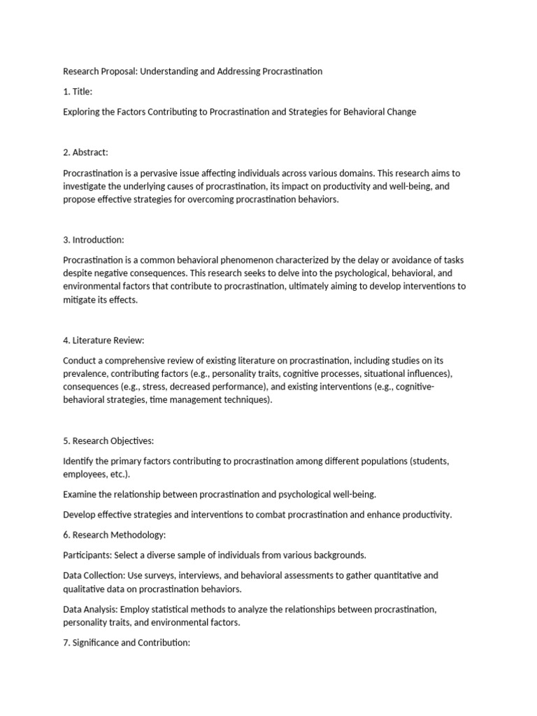 Research Proposal Structure | PDF