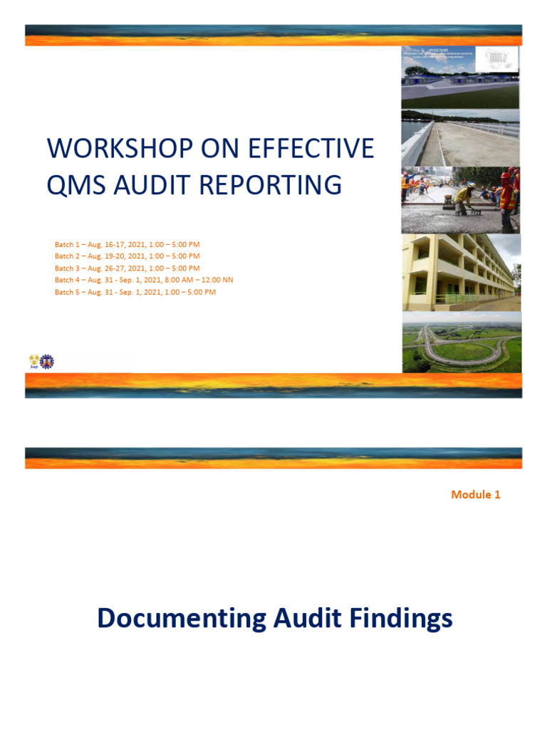 WORKSHOP ON EFFECTIVE QMS AUDIT REPORTING | PDF