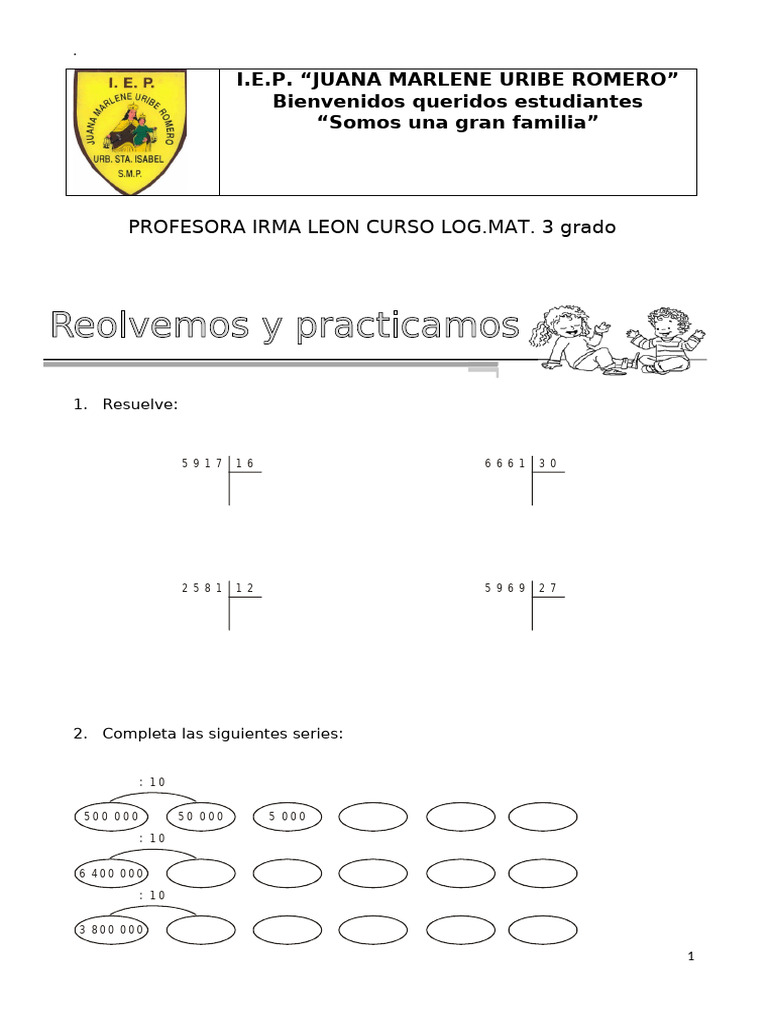 LOG.MAT. 3er. GRADO | PDF