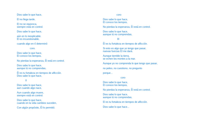 Dios Sabe Lo Que Hace | PDF