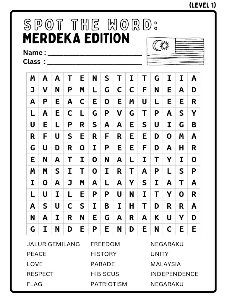 Independence Day Word Search Worksheet | PDF