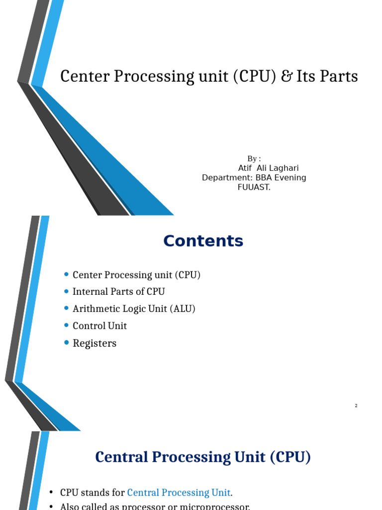Lec 9 (CPU and Components) | PDF