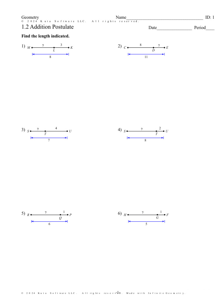 1.2 Addition Postulate | PDF