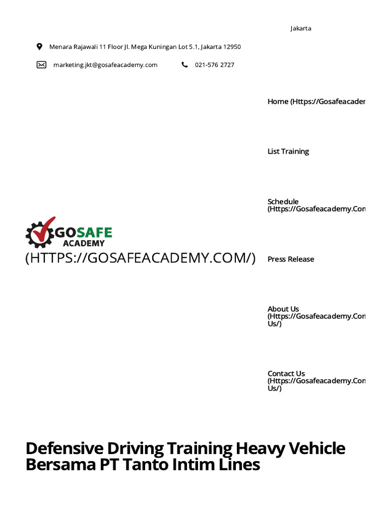 Defensive Driving Training Heavy Vehicle Bersama PT Tanto Intim Lines ...