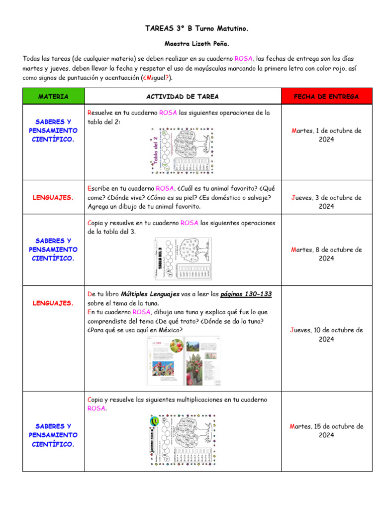 Tareas de Octubre.docx | PDF
