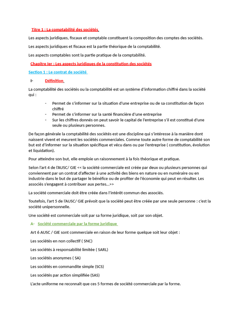 Comptabilité 1 | PDF