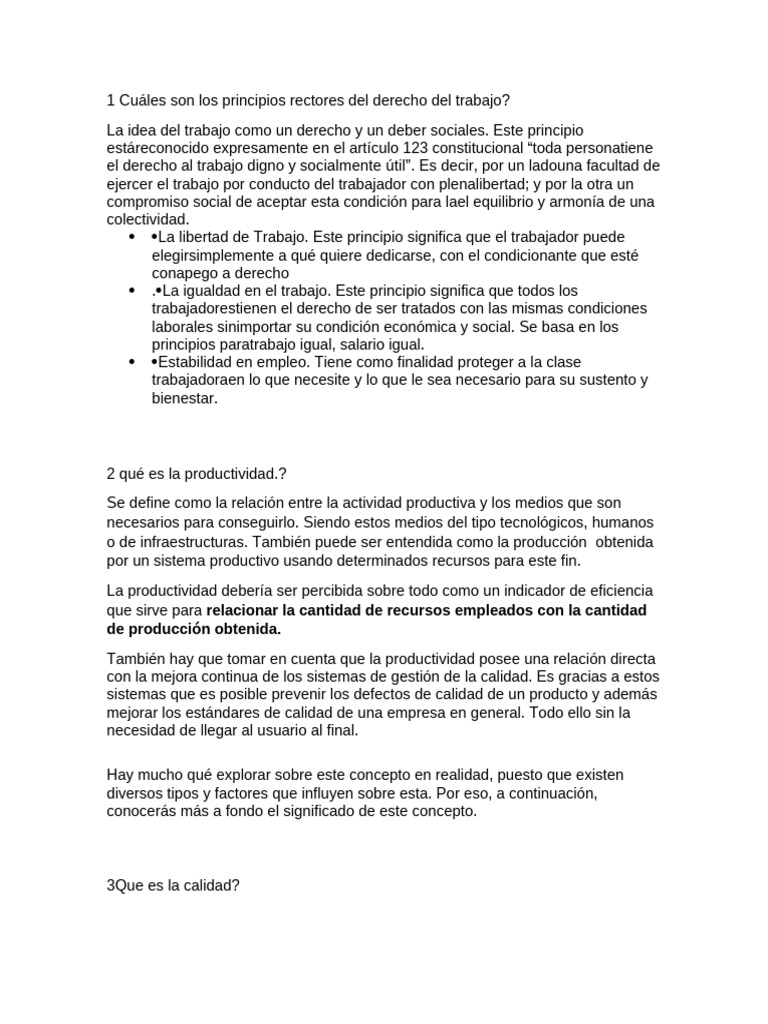 1 Cuáles Son Los Principios Rectores Del Derecho Del Trabajo | PDF 1 Cuáles Son Los Principios Rectores Del Derecho Del Trabajo | PDF