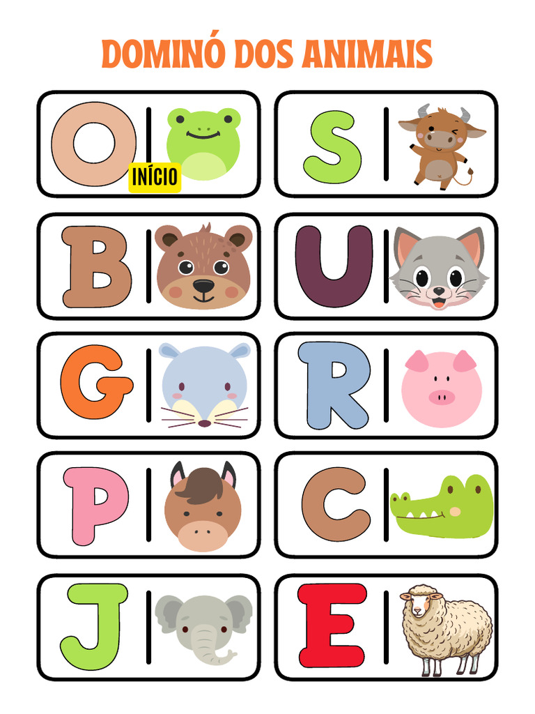 Dominó Alfabético Letras | PDF