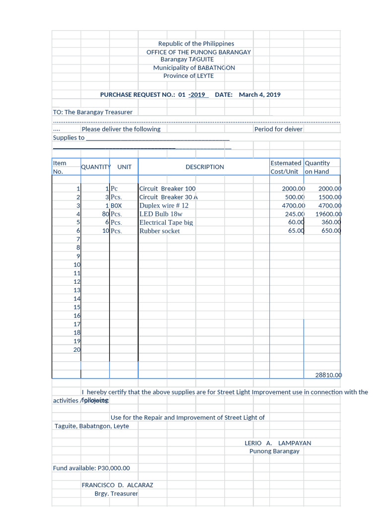 Purchase Order No. 01-19 | PDF | Manufactured Goods | Interior Design