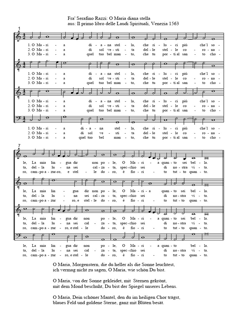Serafino Razzi O Maria Diana Stella | PDF