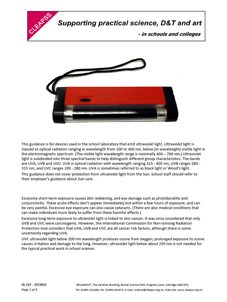 GL127 Ultraviolet UV Light Sources | PDF