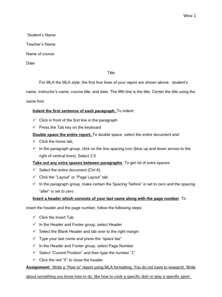 MLA Style Report Demonstration | PDF