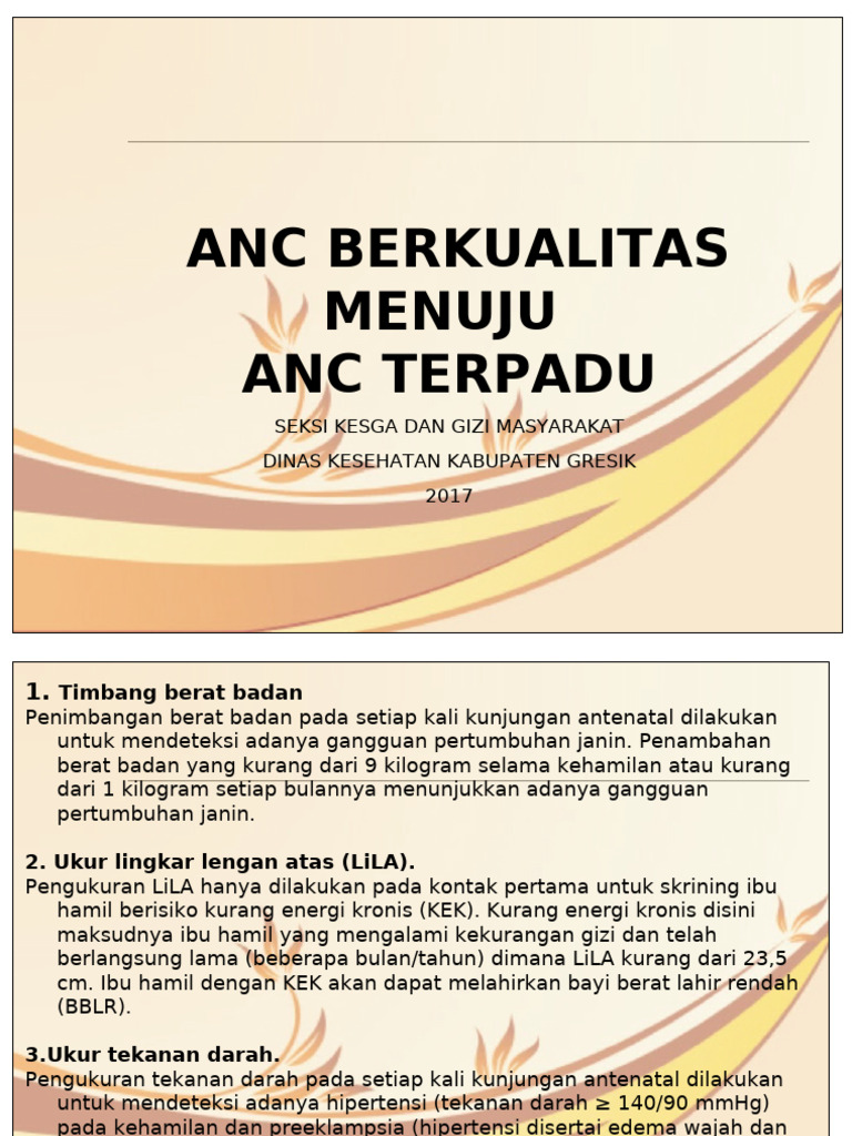 Panduan Lengkap ANC Terpadu Gresik | PDF