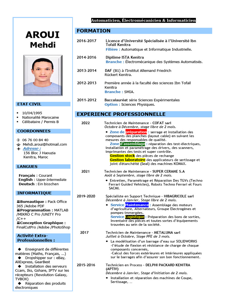 CV Mehdi 1 | PDF