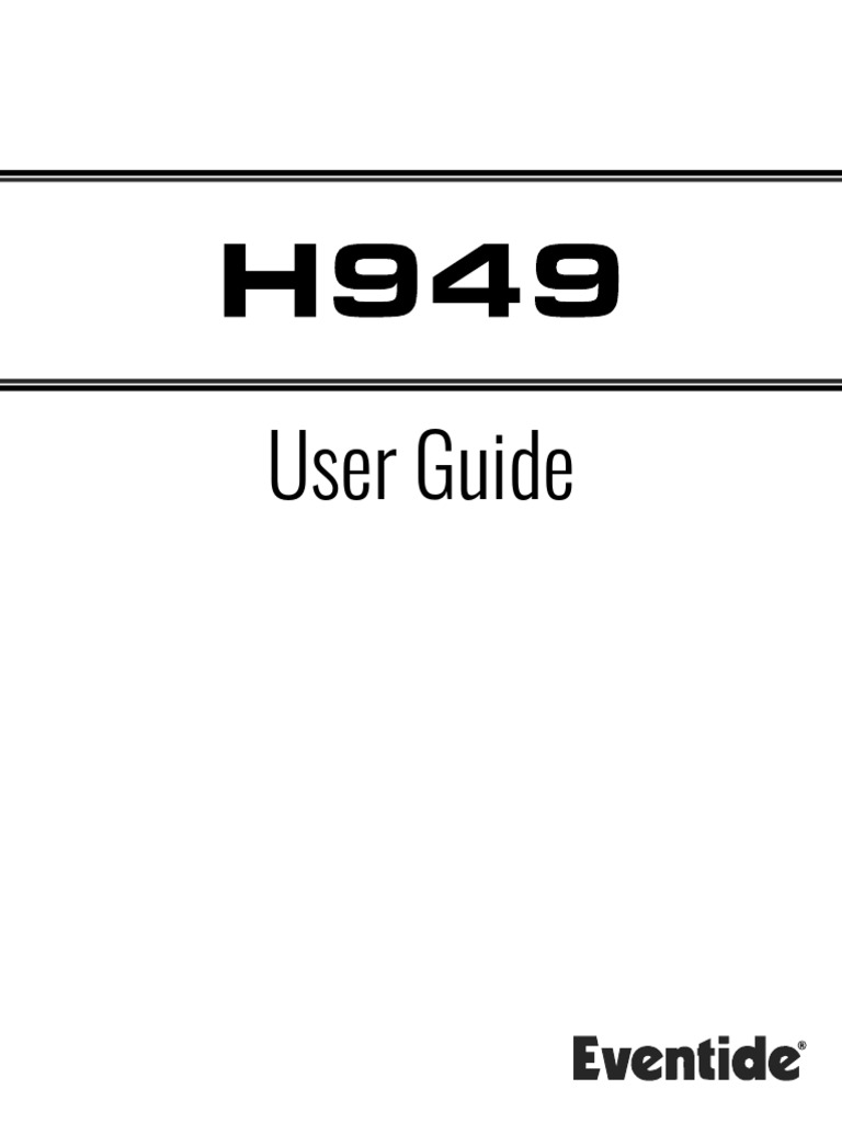 H949 Harmonizer User Guide | PDF