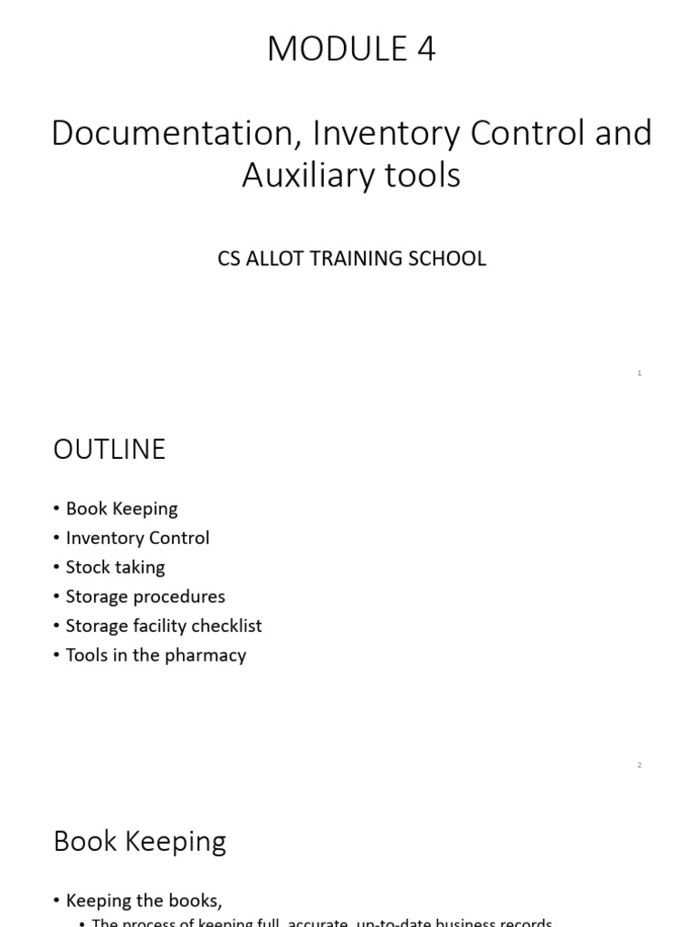 MCA MODULE 4 - Inventory and Documentation | PDF