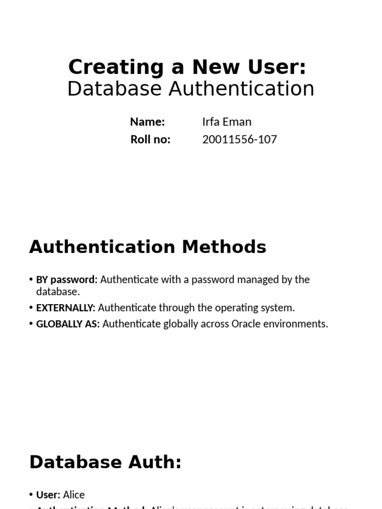 Creating A New User Database Auth (Autosaved) | PDF Creating A New User Database Auth (Autosaved) | PDF