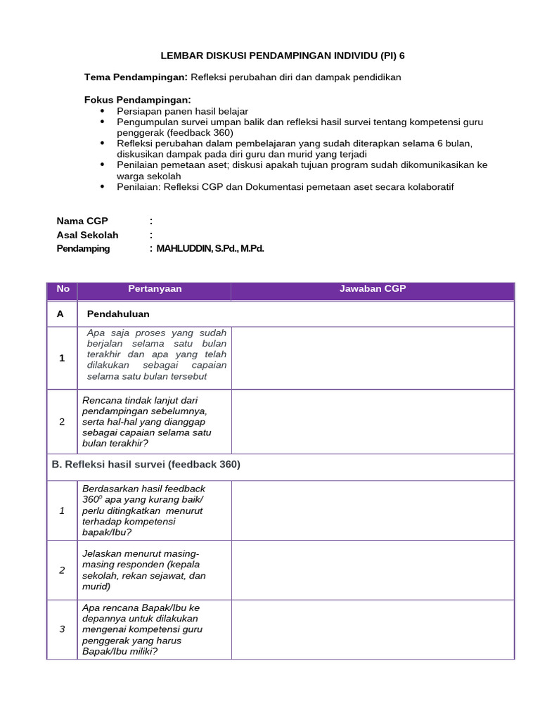 Instrumen Pi 6 Angk 10 | PDF