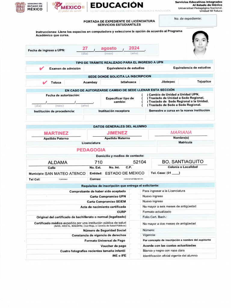 Inscripcion Upn | PDF