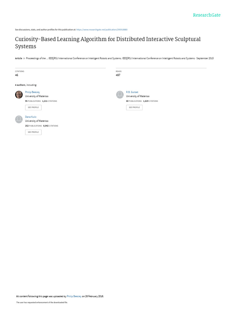 Curiosity-Based Learning Algorithm For D | PDF
