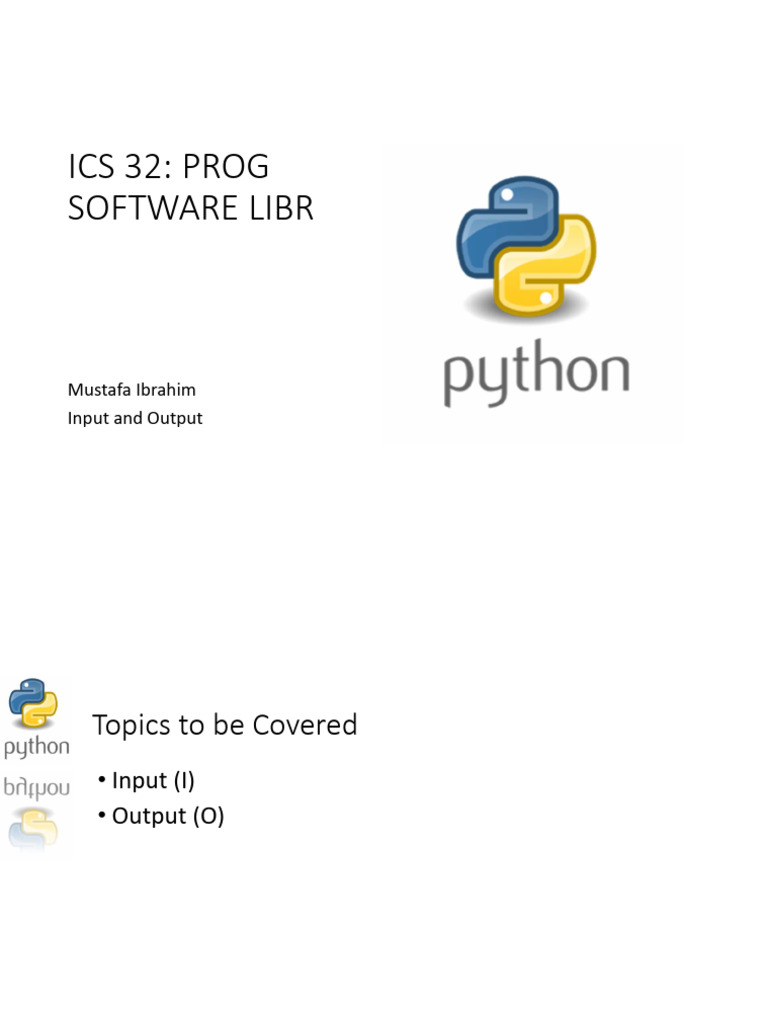 Input And Output | PDF