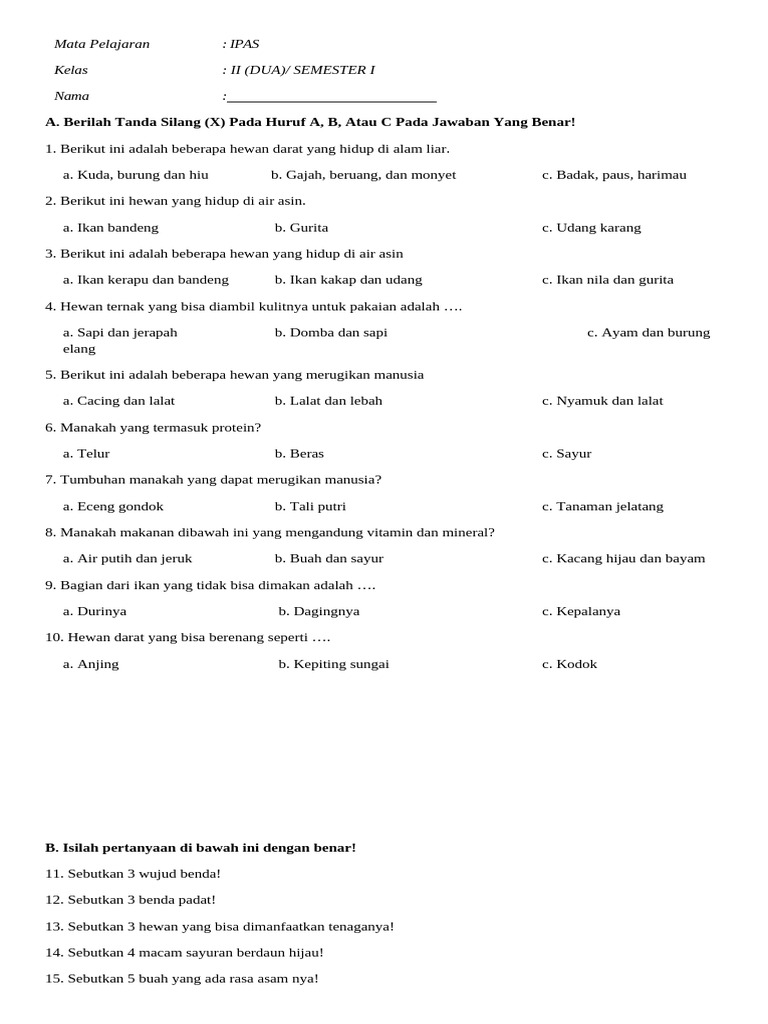 Mata Pelajaran Ipas 2 | PDF