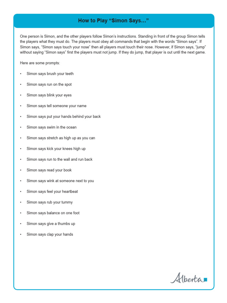Howto Play Simon Says | PDF