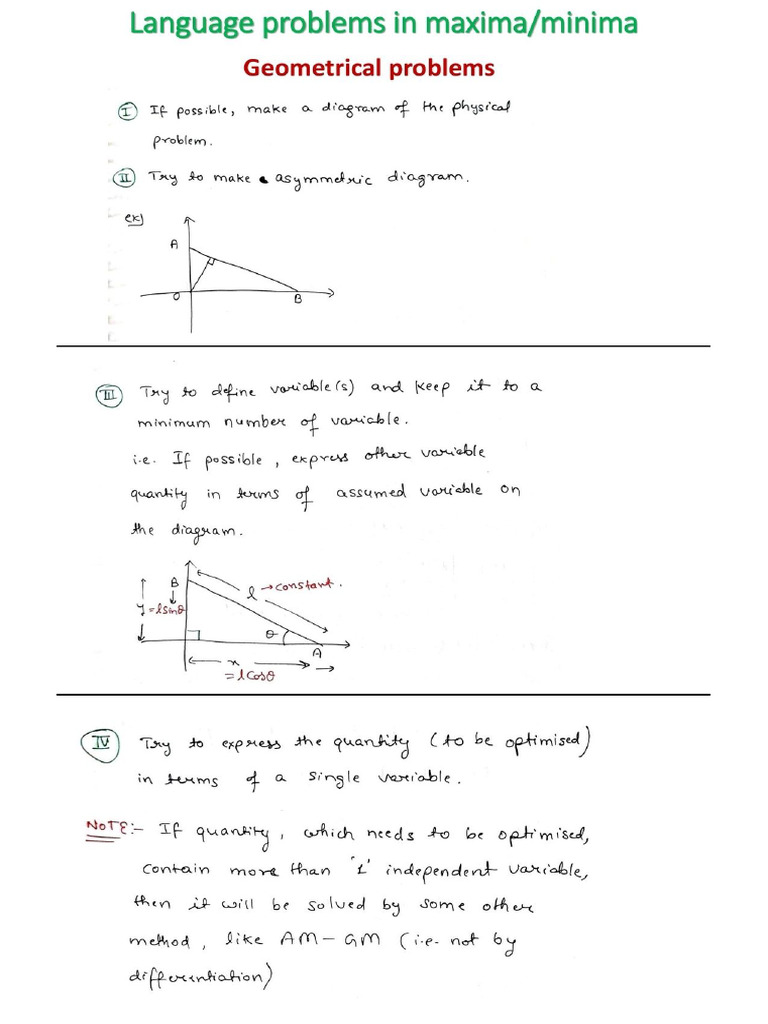 Language Problems On Maxima Minima | PDF