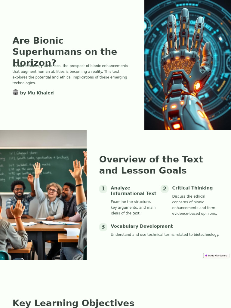 Are Bionic Superhumans On The Horizon | PDF