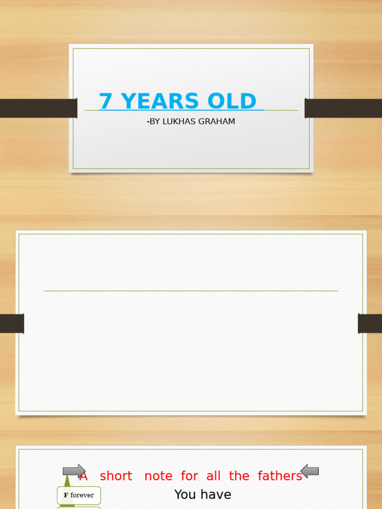 7 Years Old | PDF
