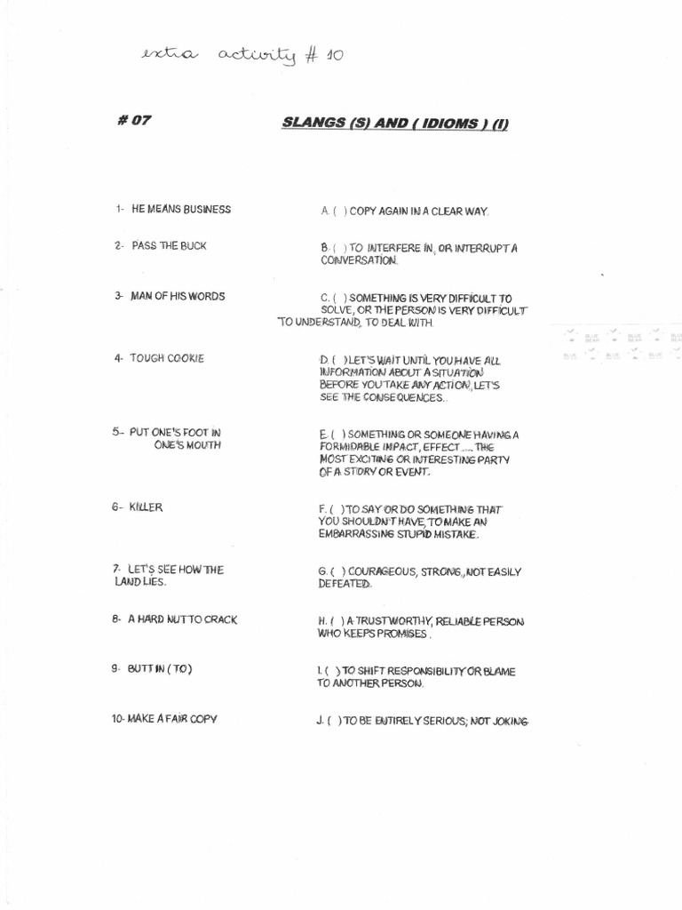 10 - Slang and Idioms | PDF