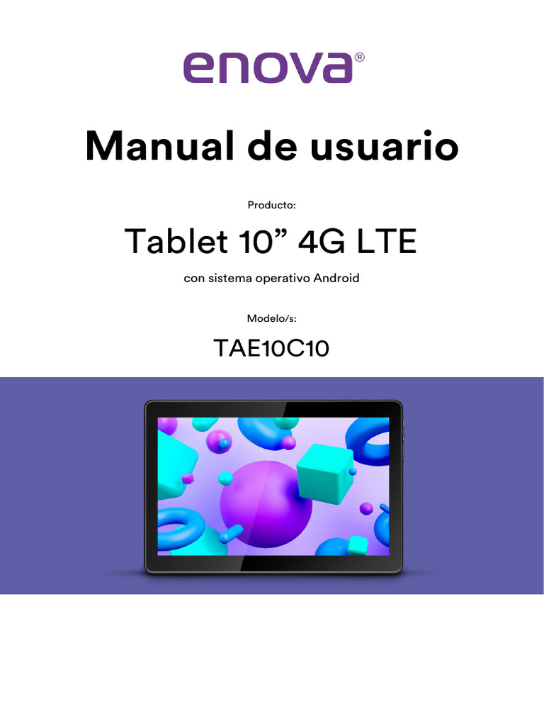 Manual de Usuario Tablet 10'' 4G LTE TAE10C1 Rev1 | PDF