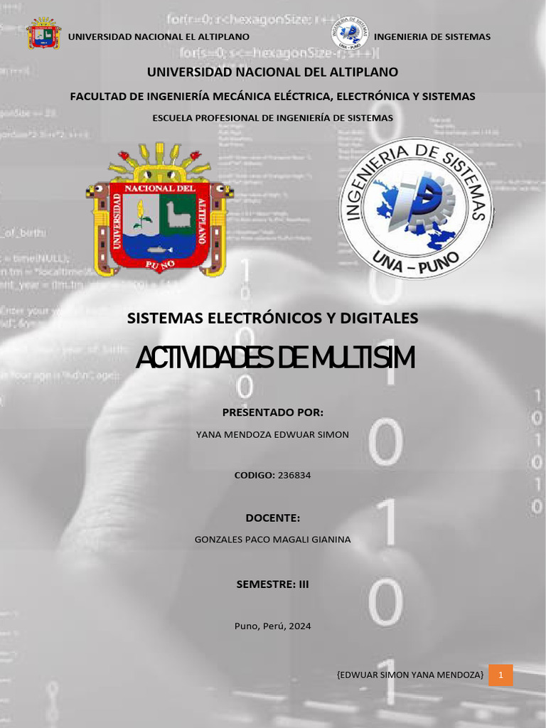 Trabajo de Circuitos Electronicos Digitales de Multisim Laboratorio 5 | PDF